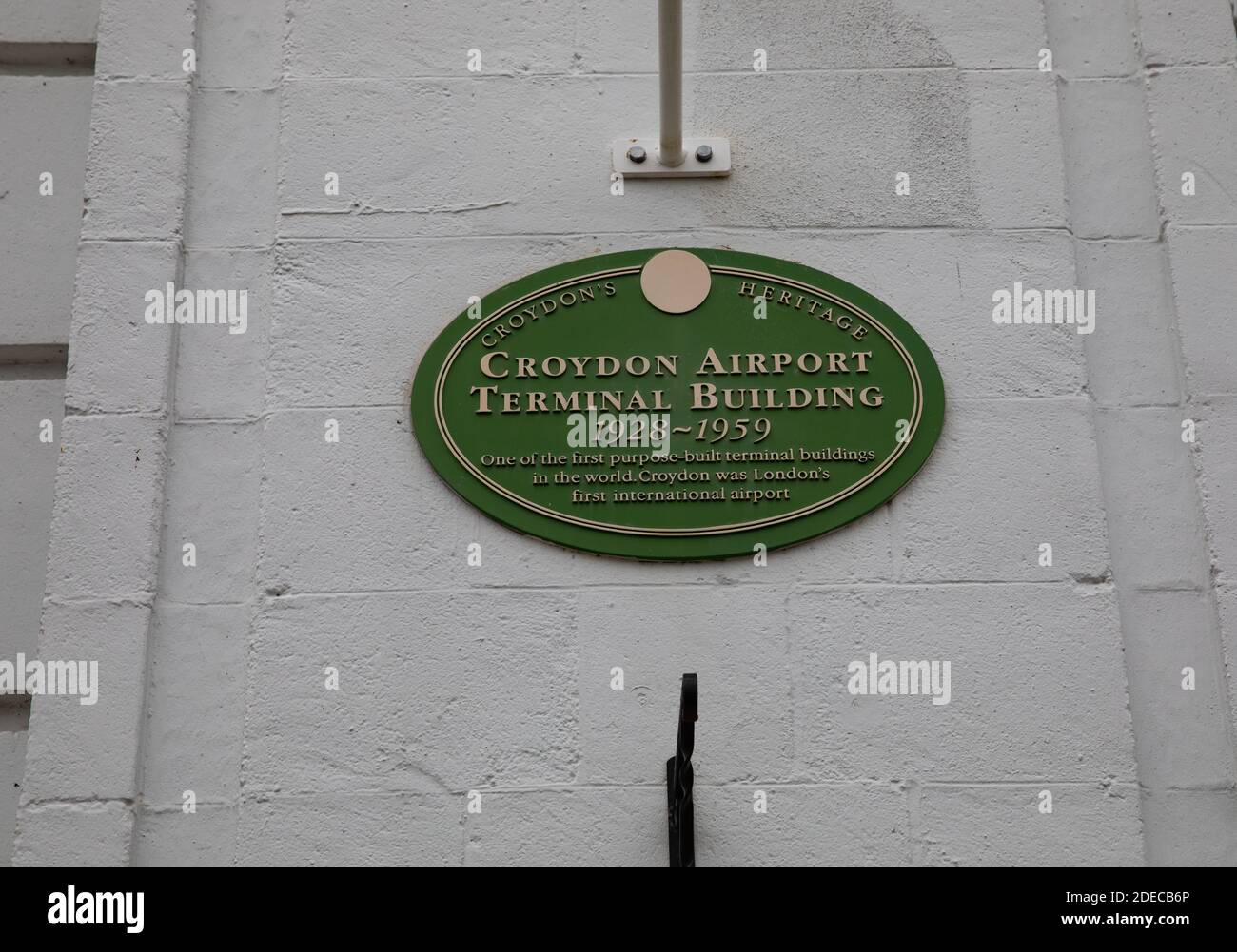 Croydon airport terminal building heritage green wall sign hi-res stock ...