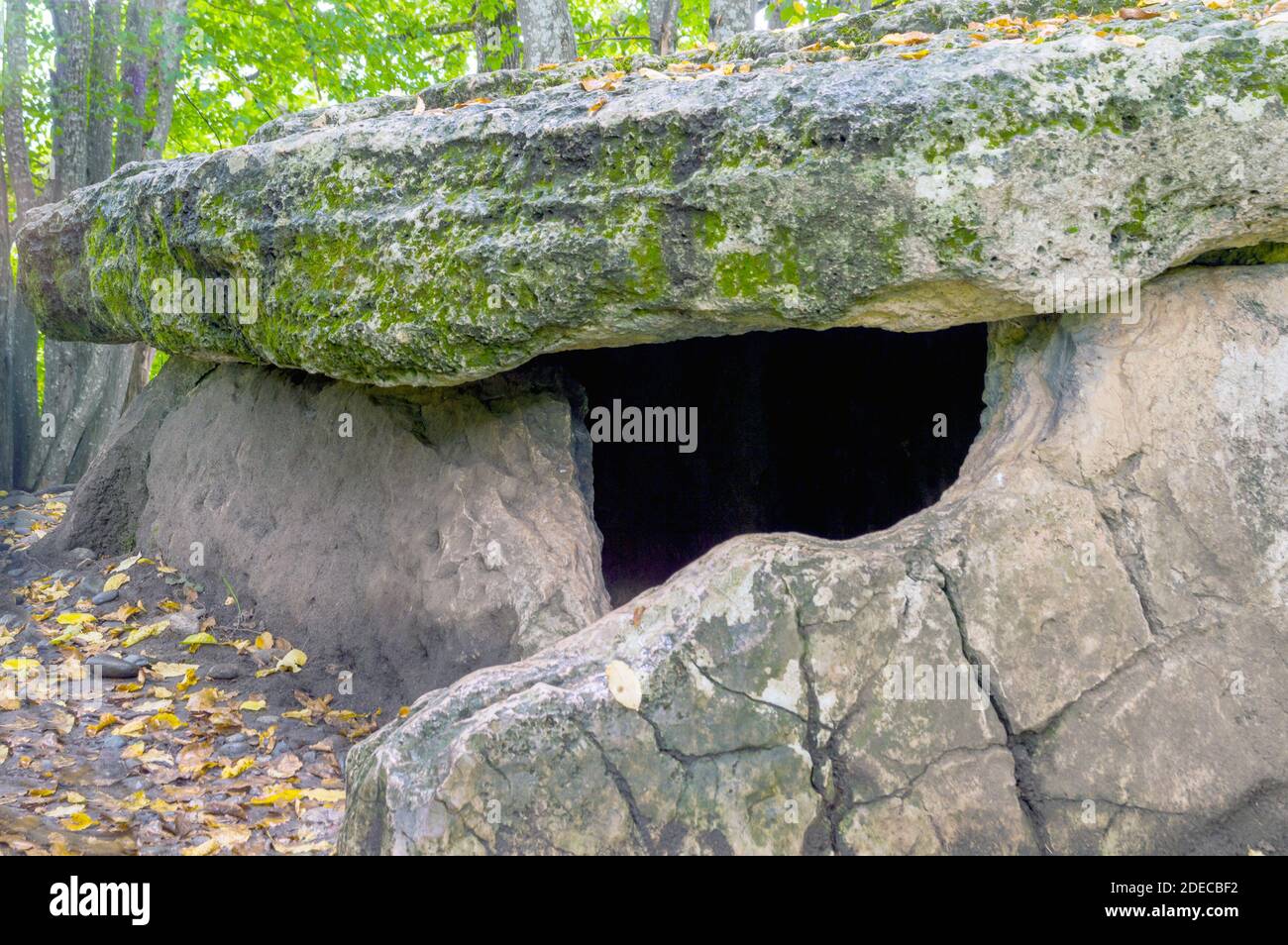 Hole in the prehistoric neolithic age european dolmen Stock Photo - Alamy