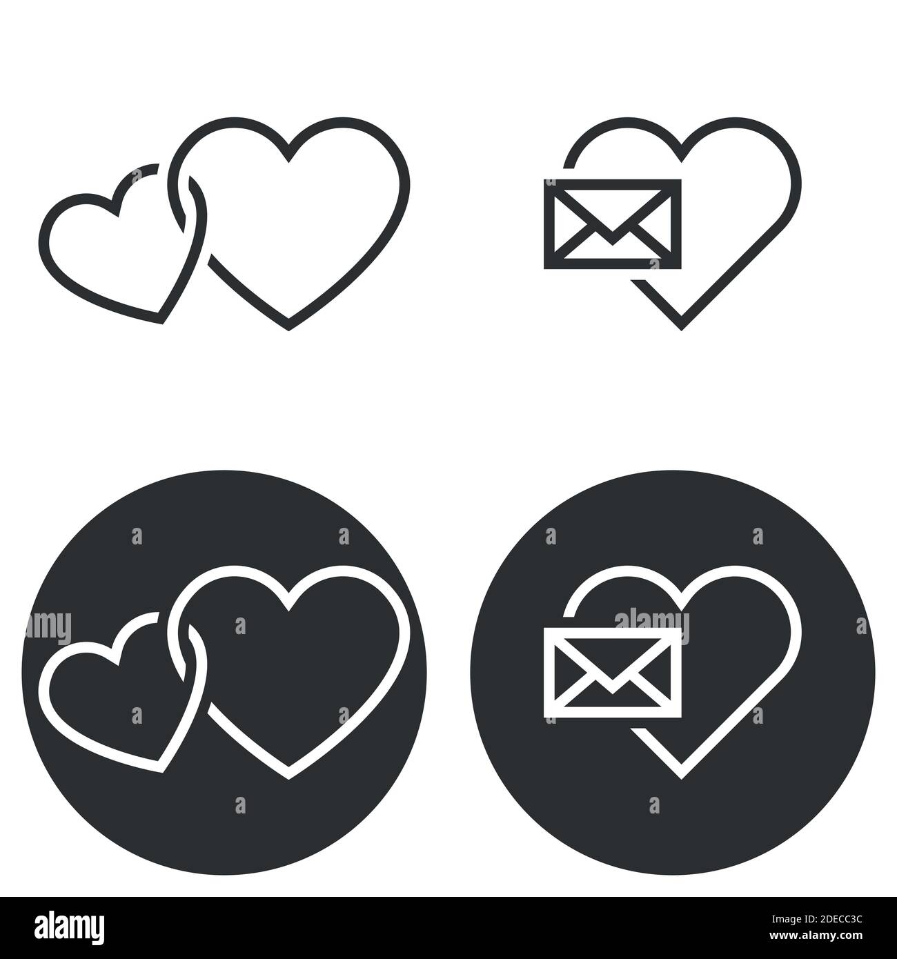 Envelope icon heart valentine Stock Vector Images - Alamy