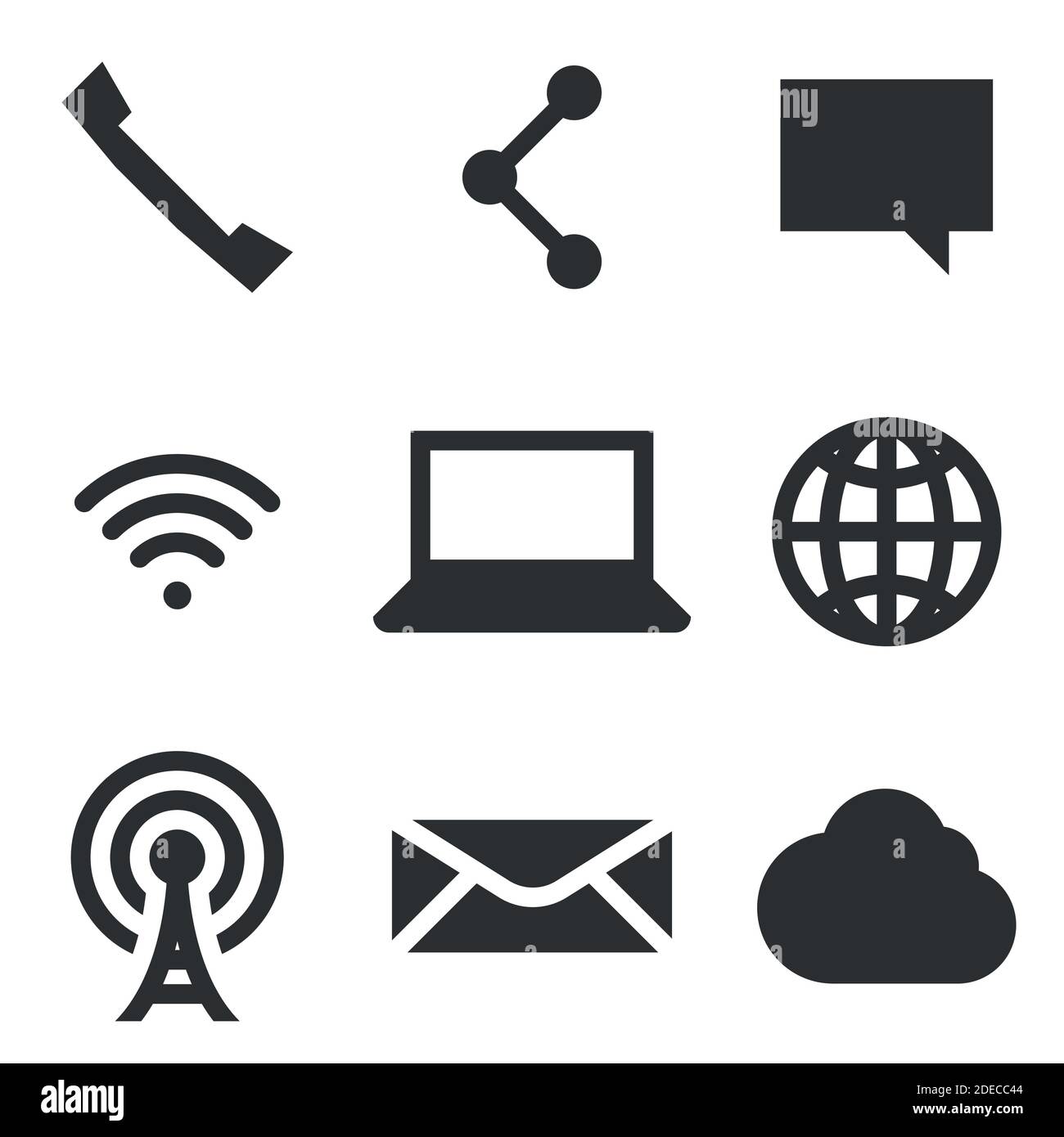 Set of objects on the theme of communication Stock Vector Image & Art ...