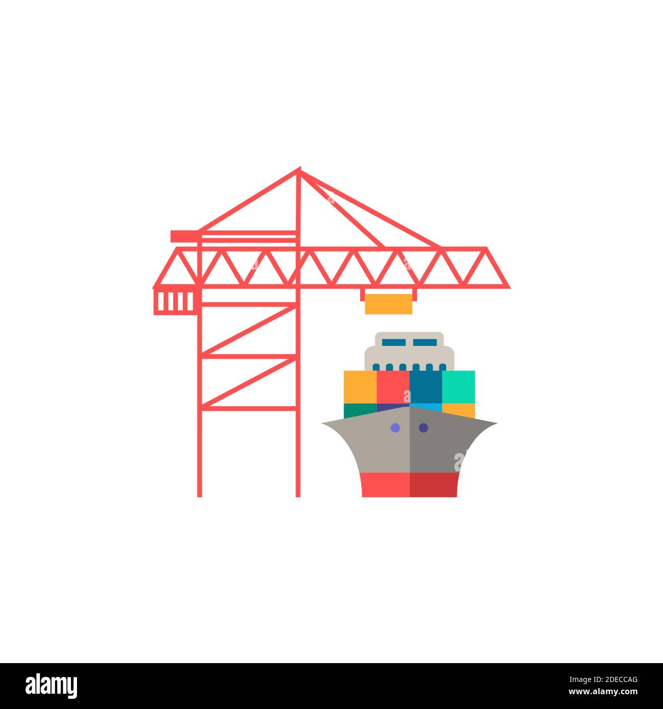 Port Crane icon. Simple element from port collection. Creative Port ...