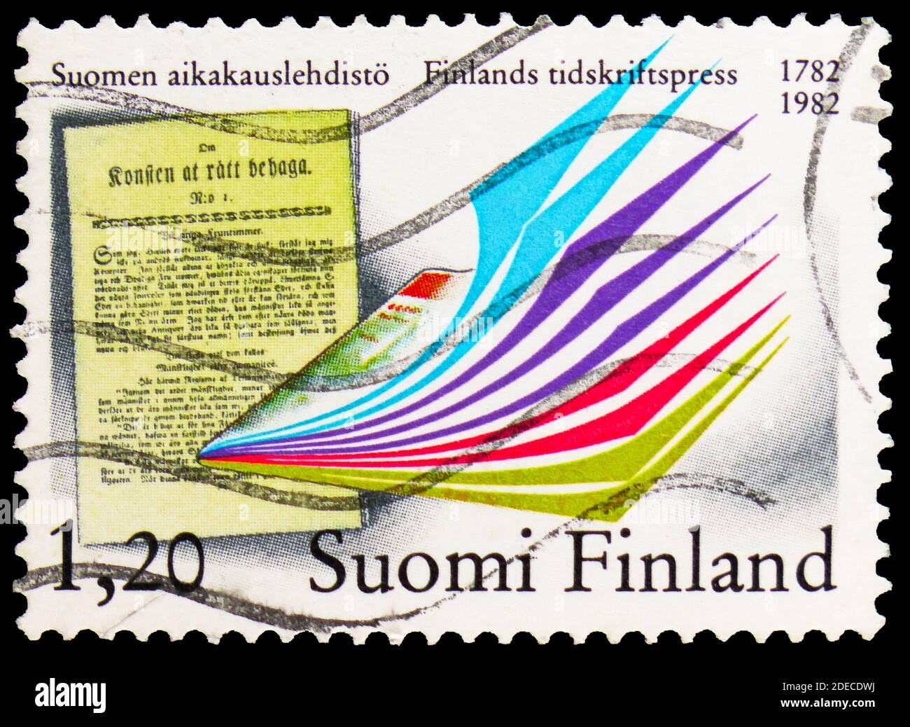 MOSCOW, RUSSIA - OCTOBER 17, 2020: Postage stamp printed in Finland ...