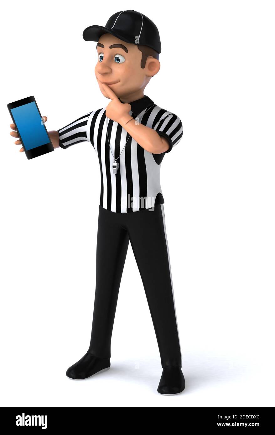 Fun 3D Illustration of an american Referee with a smartphone Stock ...