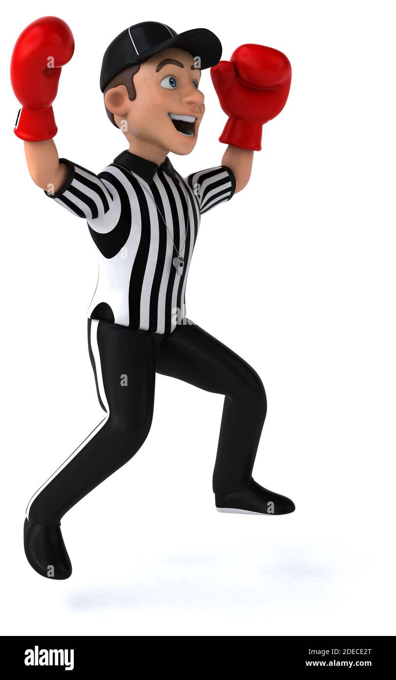 Fun 3D Illustration of an american Referee boxing Stock Photo - Alamy
