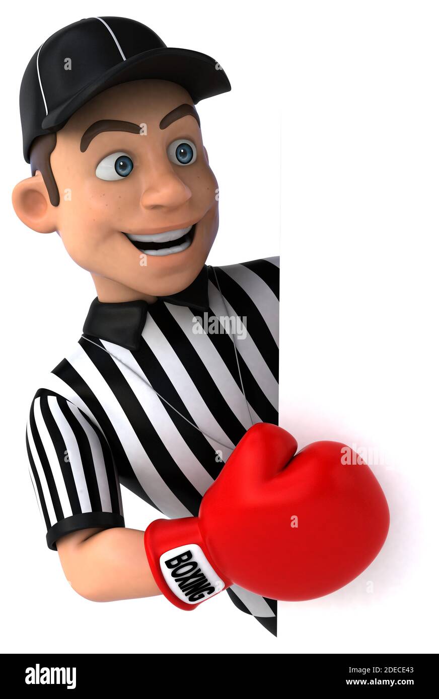 Fun 3D Illustration of an american Referee boxing Stock Photo - Alamy