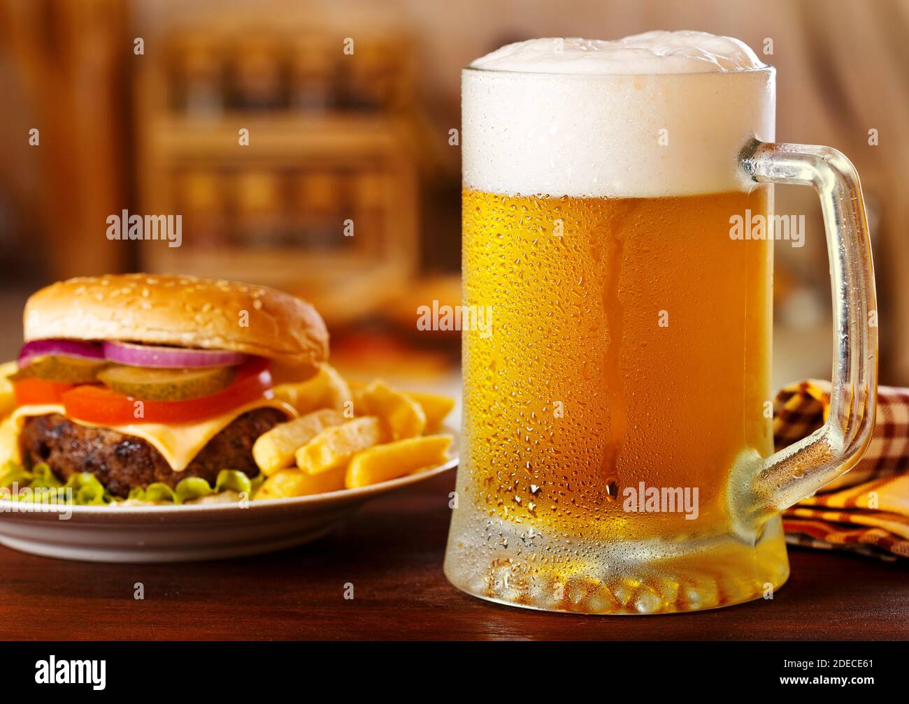 Beer with hamburger hi-res stock photography and images - Alamy