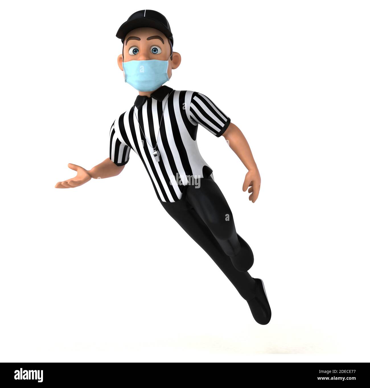 Fun 3D Illustration of an american Referee with a mask Stock Photo - Alamy