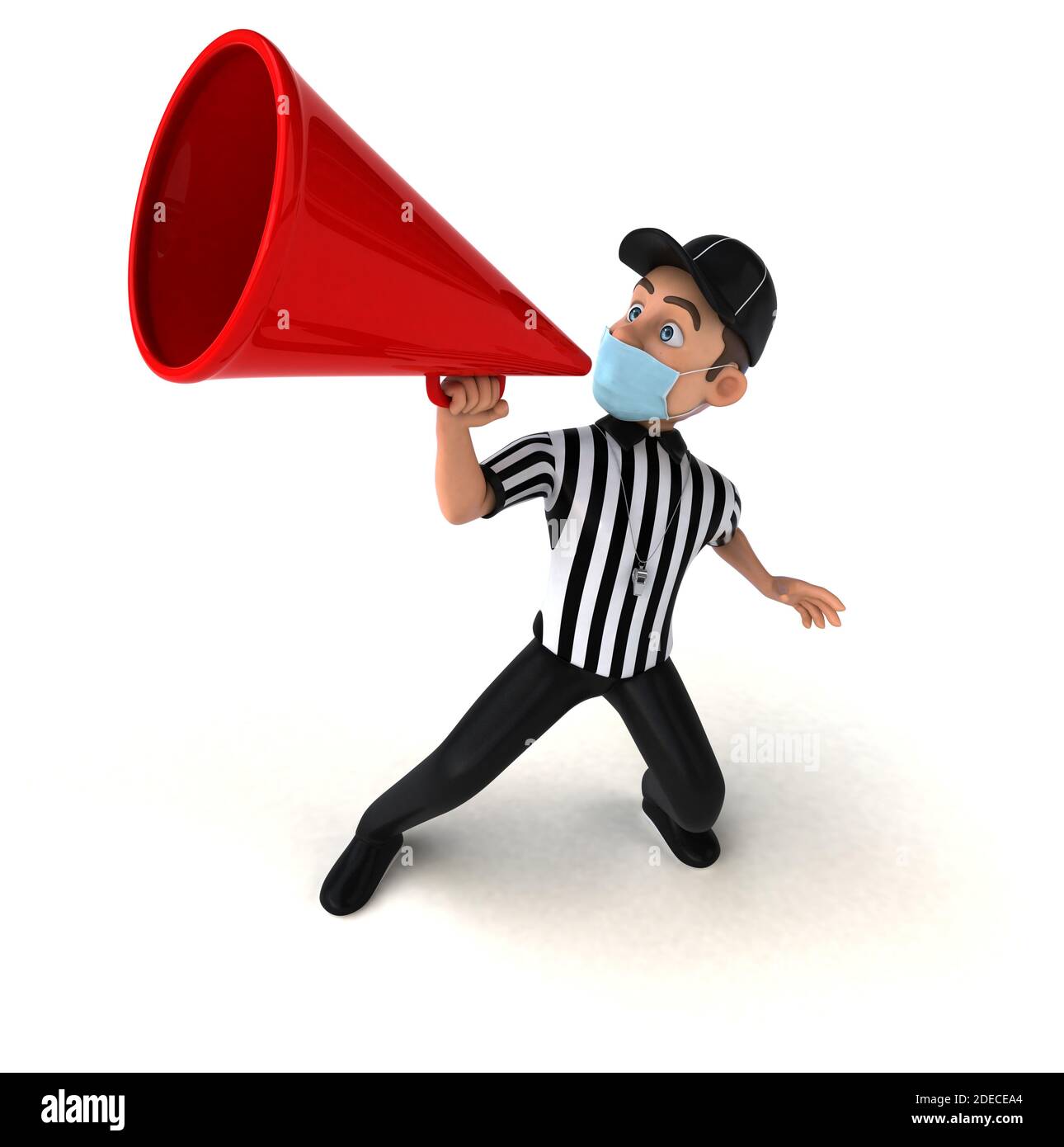 Fun 3D Illustration of an american Referee with a mask Stock Photo - Alamy