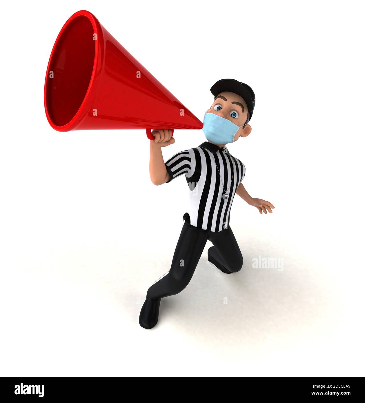 Fun 3D Illustration of an american Referee with a mask Stock Photo - Alamy