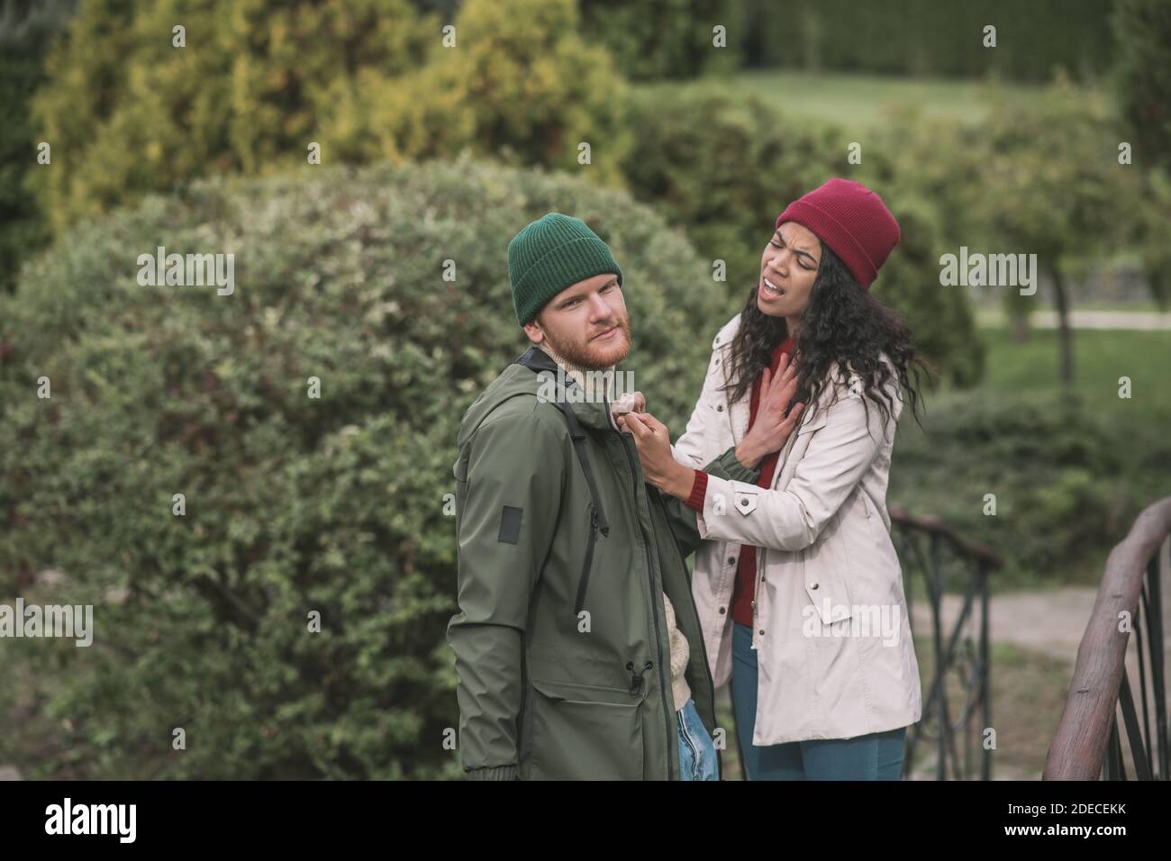 Man not wanting to listen to his partner Stock Photo - Alamy