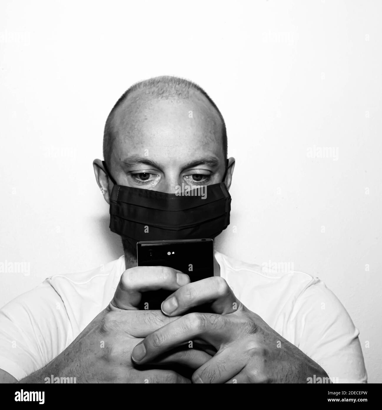 Black man cloth mask Black and White Stock Photos & Images - Alamy