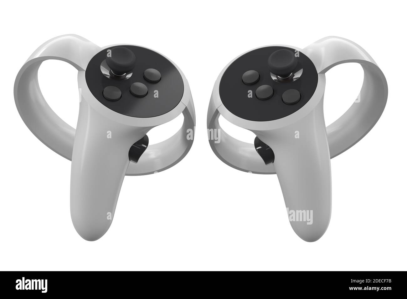 Virtual reality controllers for online and cloud gaming isolated on ...