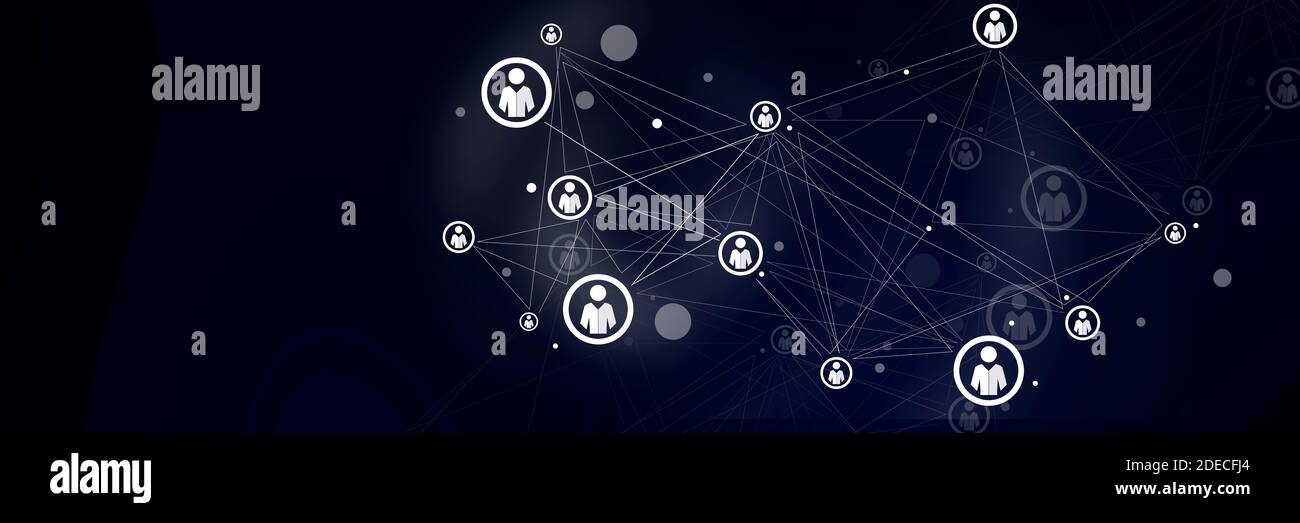 Linked abstract white human.Headline background Stock Photo - Alamy