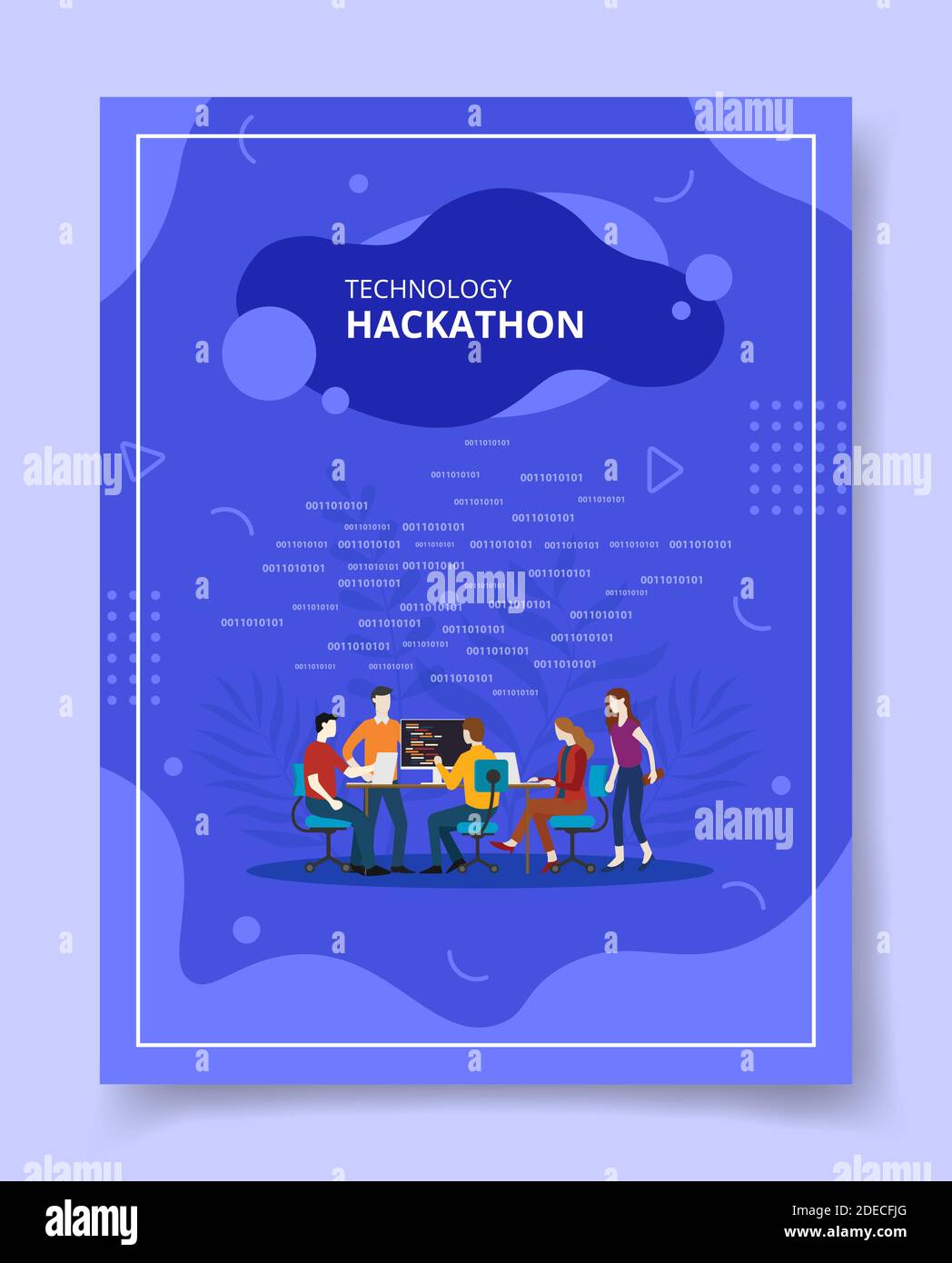 technology hackathon people sitting on chair meeting discussion for template of banners, flyer ...