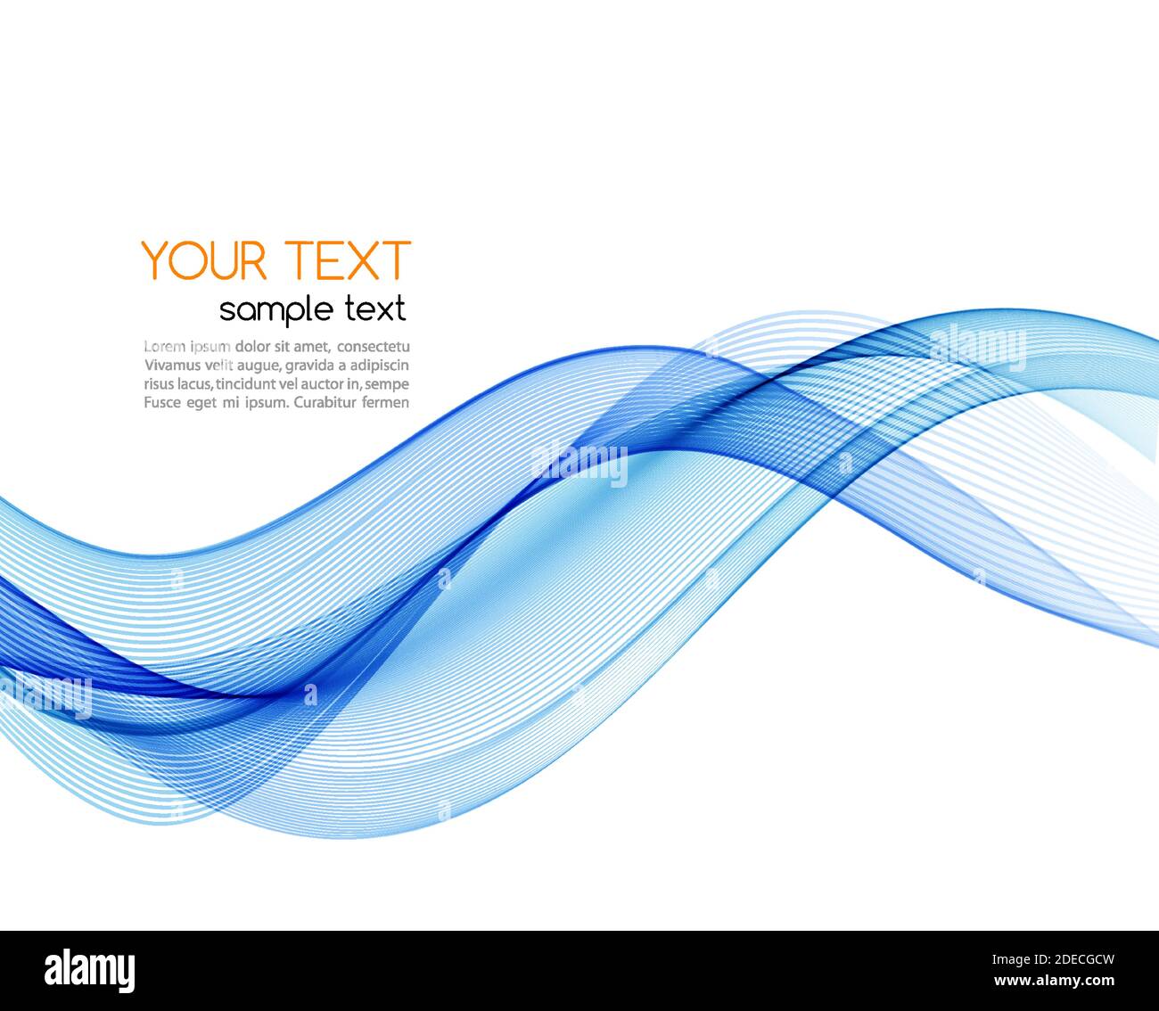 Vector blue abstract wave design element. Smoke lines Stock Vector ...