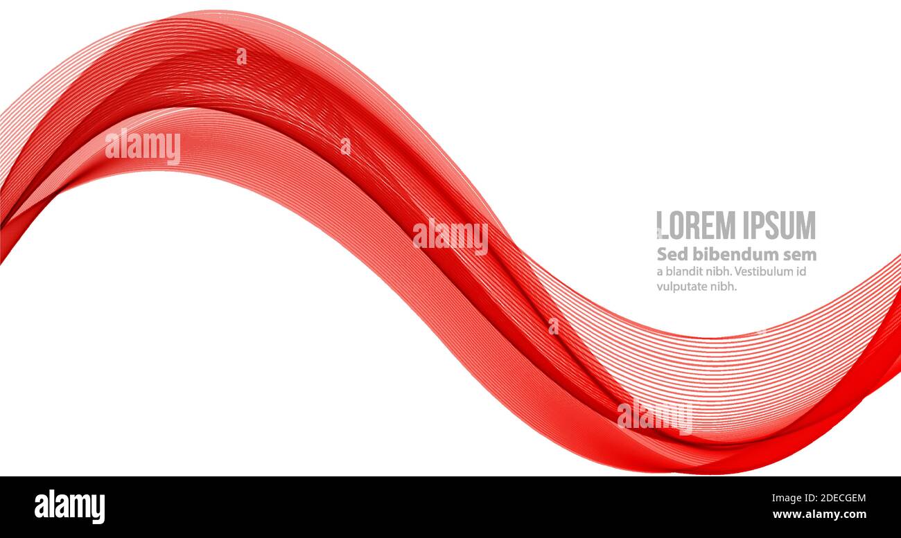 Vector red abstract wave design element. Smoke lines Stock Vector Image ...