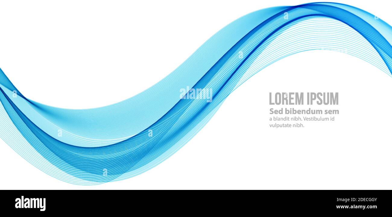 Vector blue abstract wave design element. Smoke lines Stock Vector ...