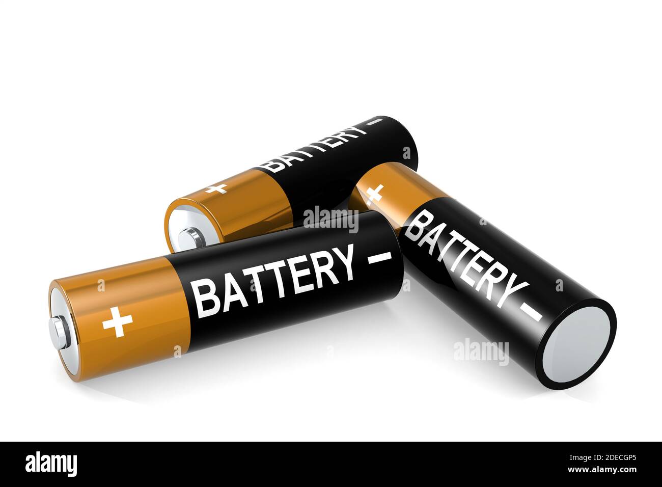 Double A battery isolated on white background, 3d rendering Stock Photo ...
