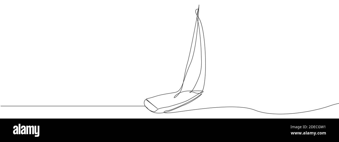 Continuous line drawing of sailing boat Stock Vector Image & Art - Alamy