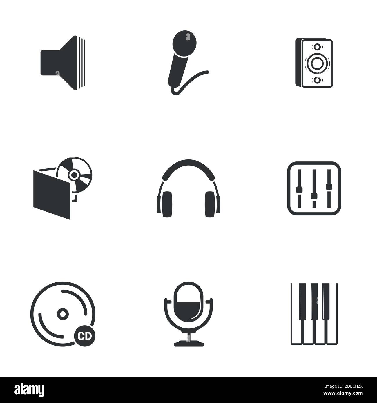 Musical icons on white background Stock Vector Image & Art - Alamy