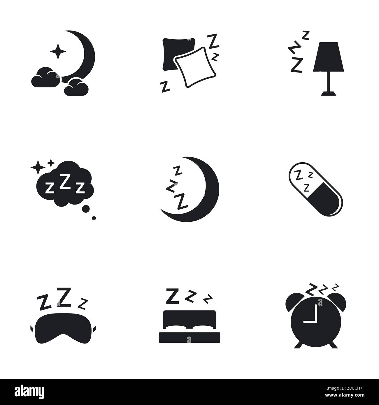Icons for theme sleep. White background Stock Vector Image & Art - Alamy