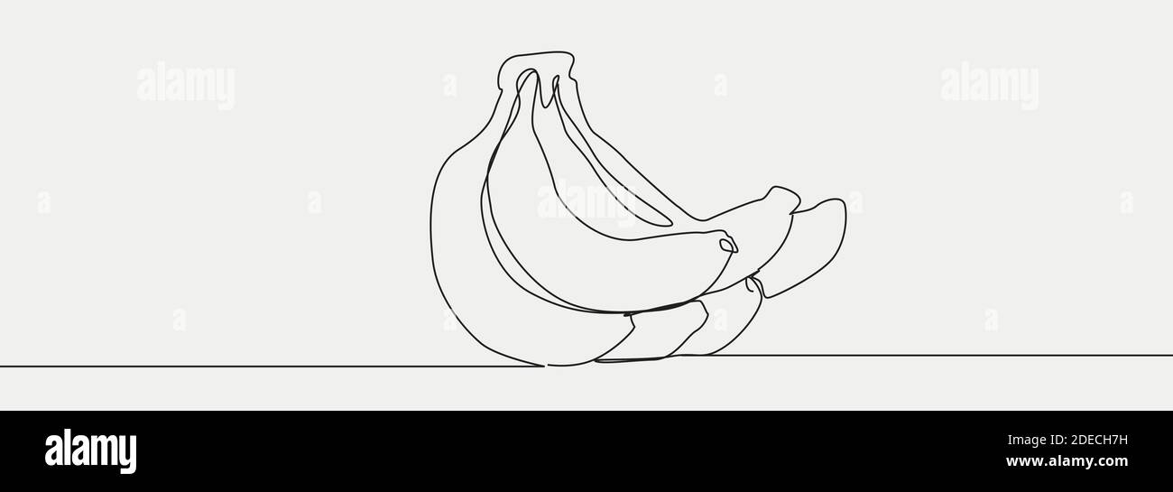 Line banana on the white Stock Vector Image & Art - Alamy