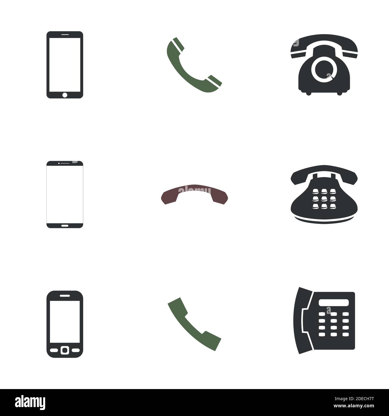 Home telephone icon black Stock Vector Images - Alamy