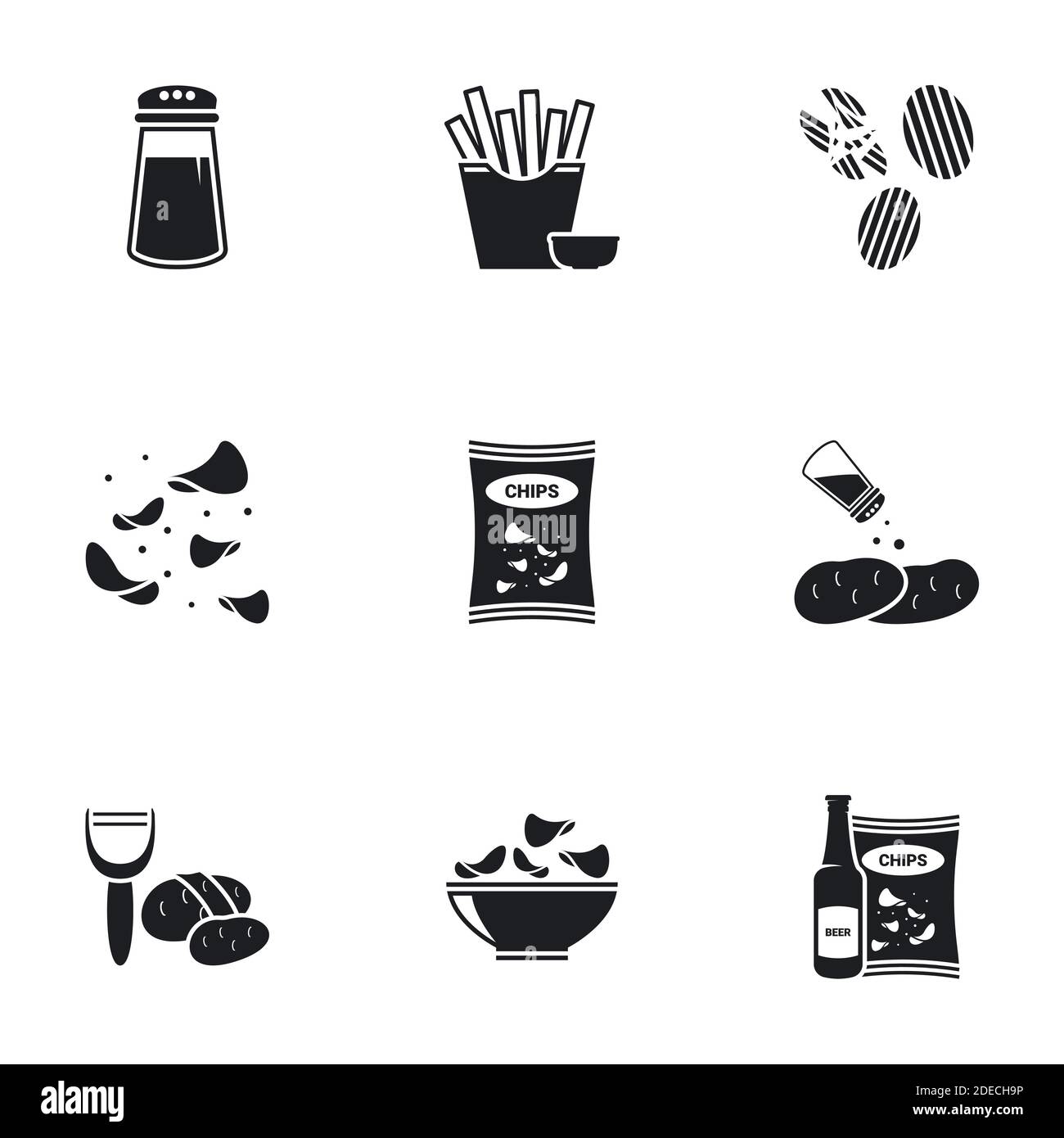 Icons for theme potato? White background Stock Vector Image & Art - Alamy