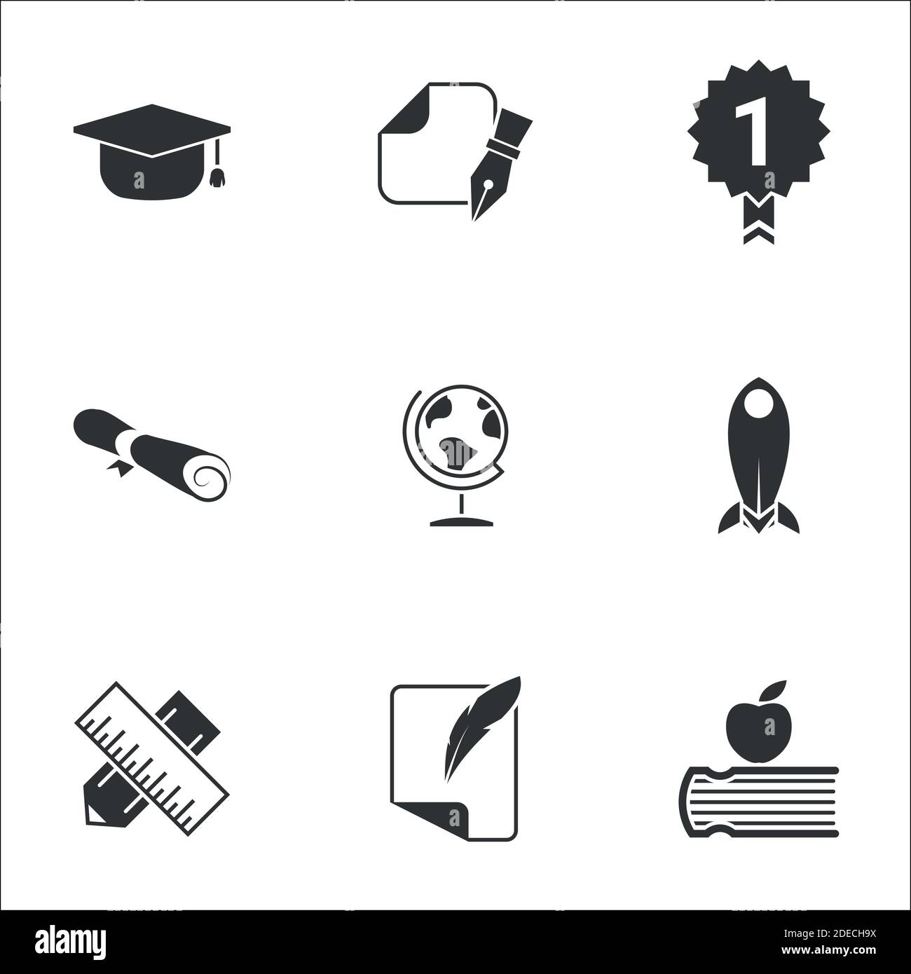 Icons for theme Education, study. White background Stock Vector Image ...