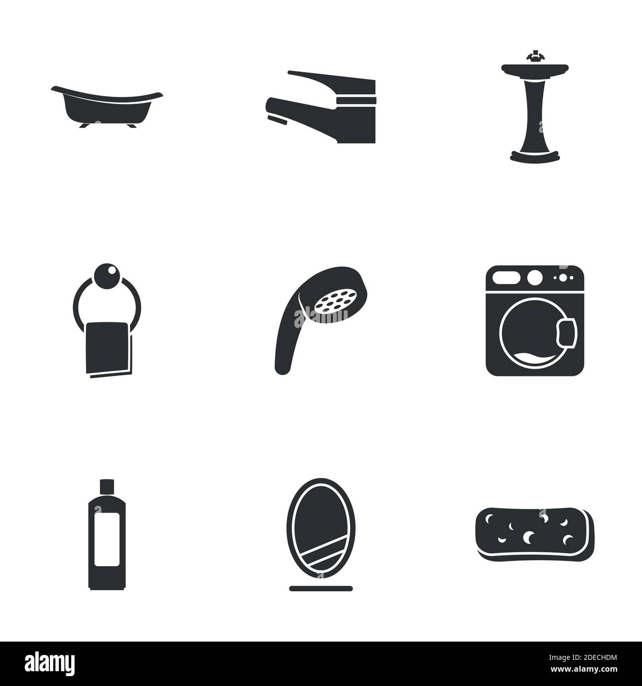 Icons for theme bathroom. White background Stock Vector Image & Art - Alamy