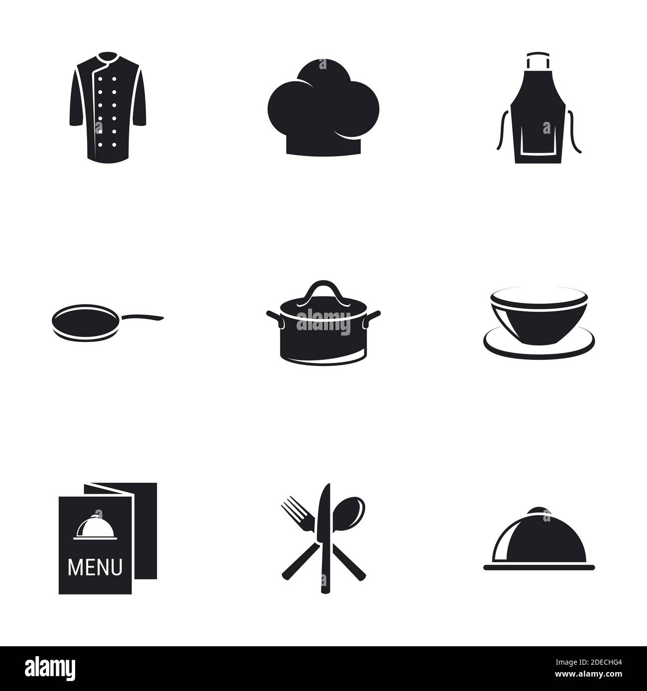Icons for theme Chef. White background Stock Vector Image & Art - Alamy