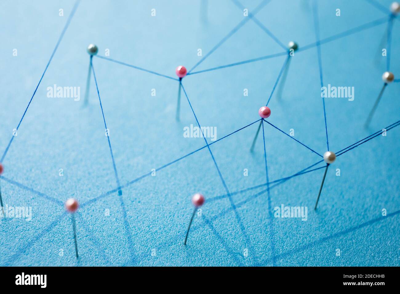Global communications. Various connections pins Stock Photo - Alamy