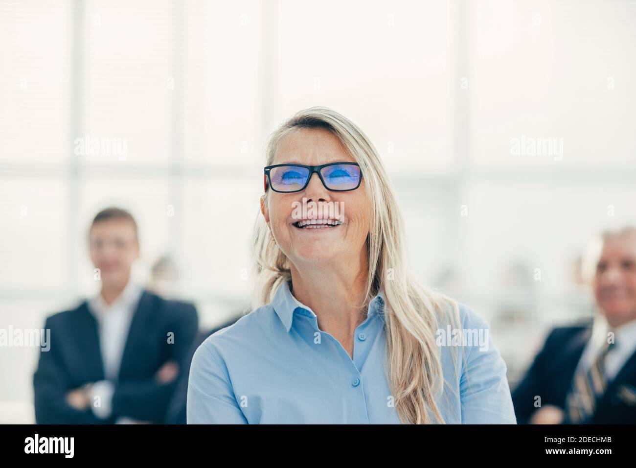 close up. successful business woman looking forward Stock Photo - Alamy