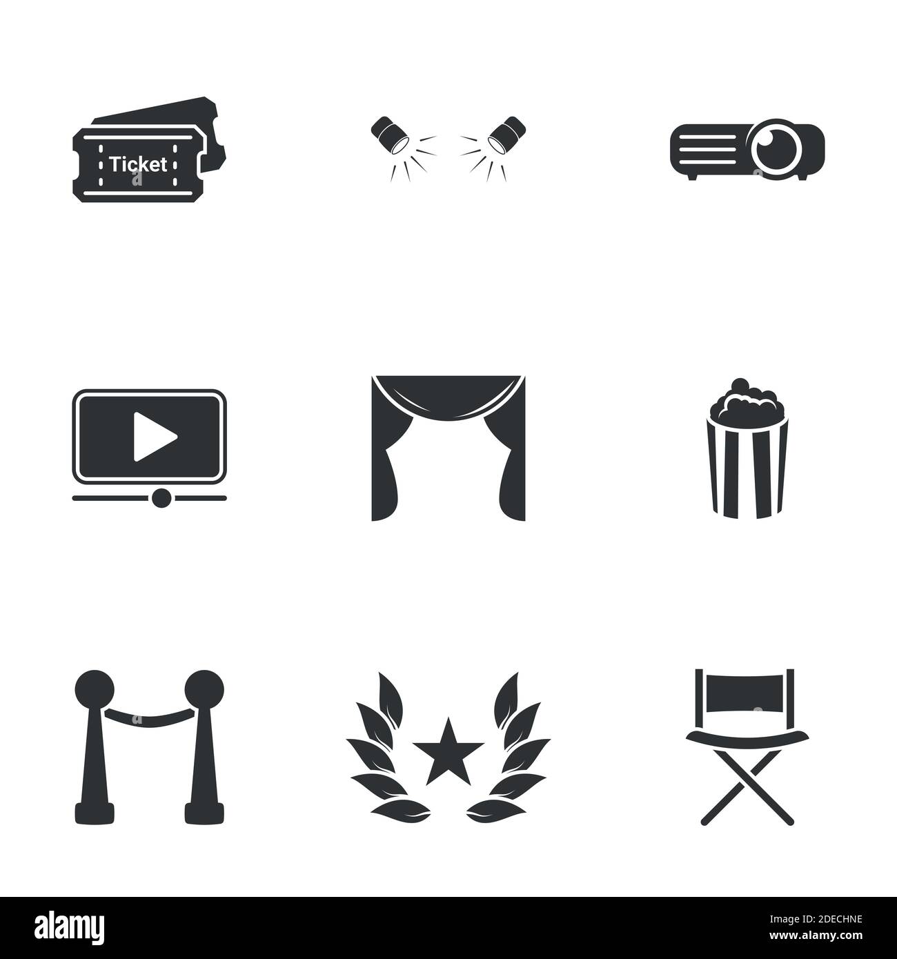 Icons for theme Cinema. White background Stock Vector Image & Art - Alamy