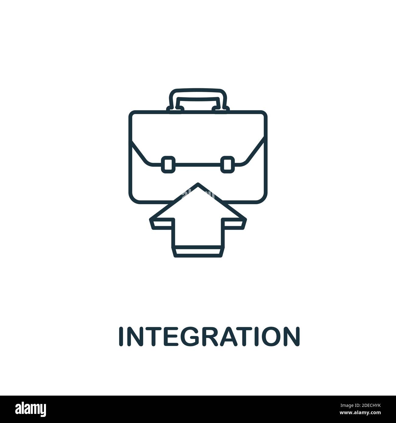 Integration icon. Line style element from agile collection. Thin ...