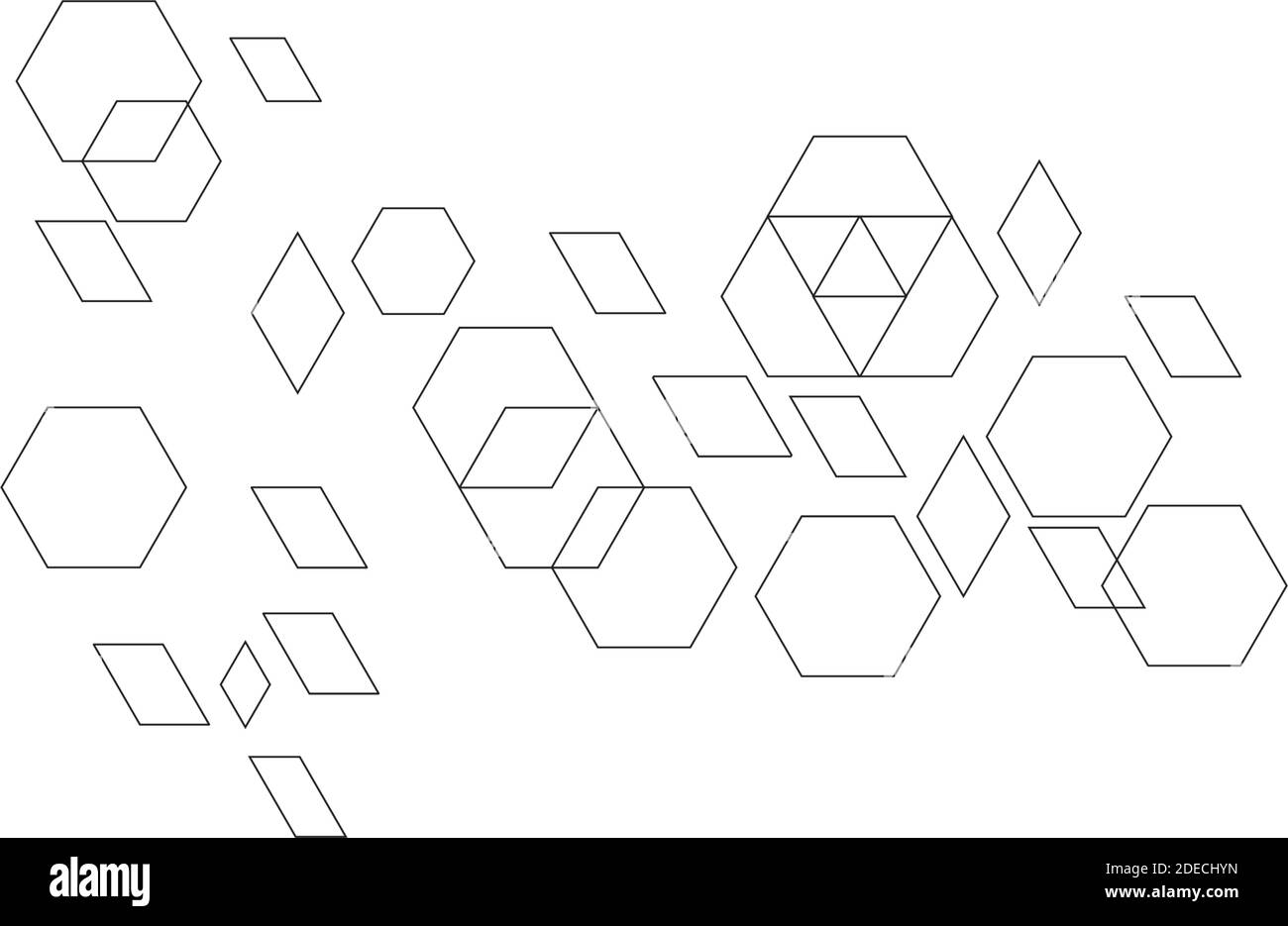 Gradient hexagonal Black and White Stock Photos & Images - Alamy