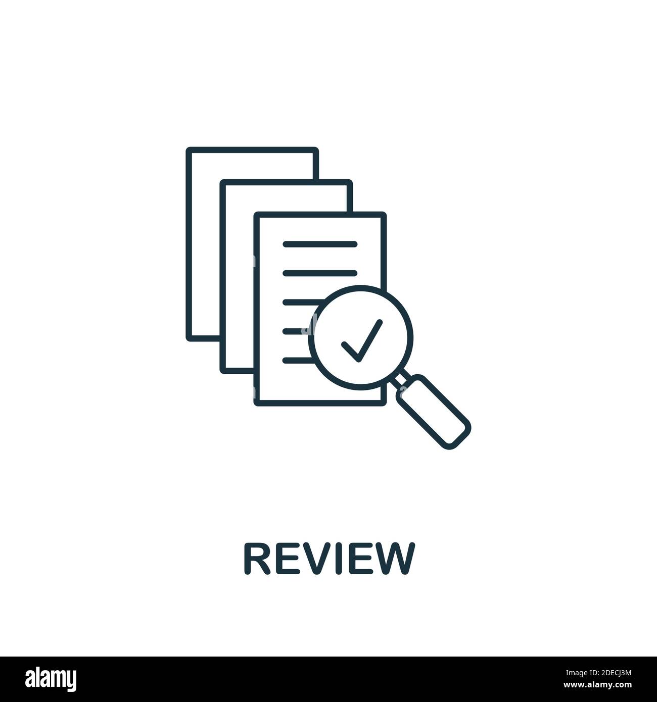 Review icon. Line style element from audit collection. Thin Review icon ...