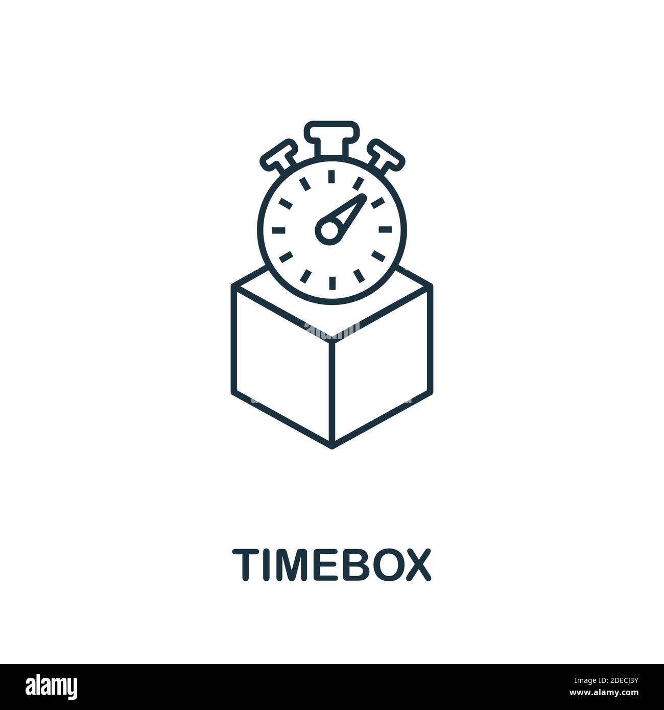 Timebox icon. Line style element from agile collection. Thin Timebox ...