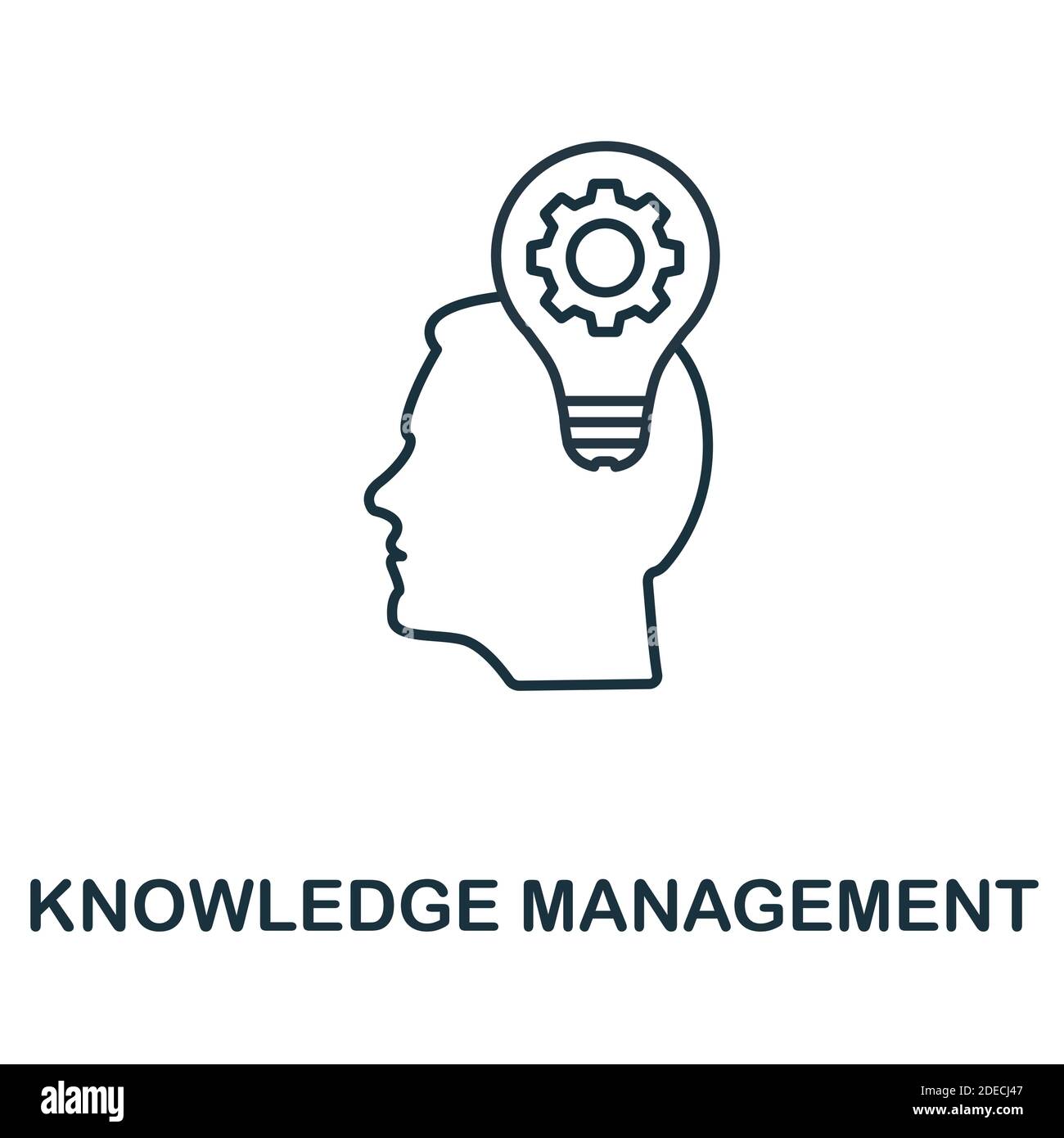 Knowledge Management icon. Line style element from business ... Knowledge Management icon. Line style element from business ...