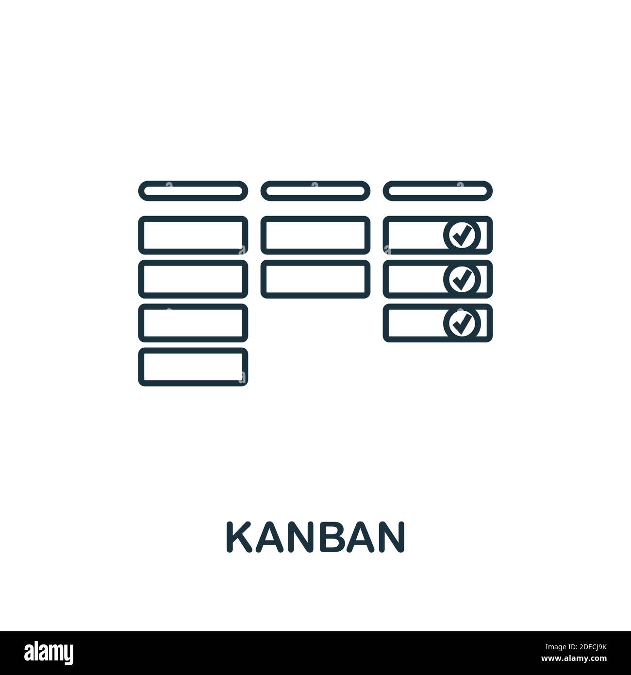 Kanban Icon Line Style Element From Agile Collection Thin Kanban Icon For Templates