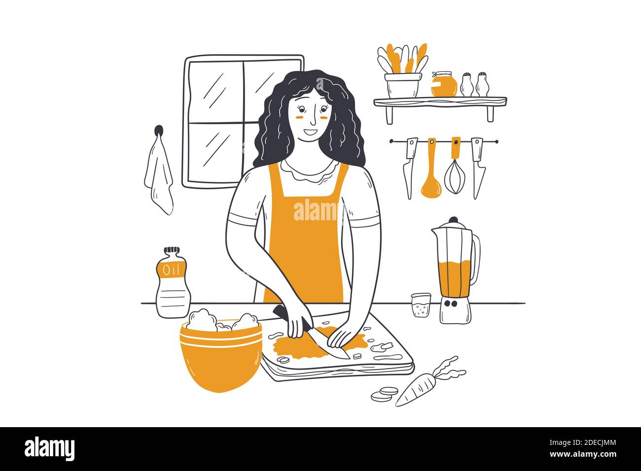 Woman preparing pastry Stock Vector Images - Alamy