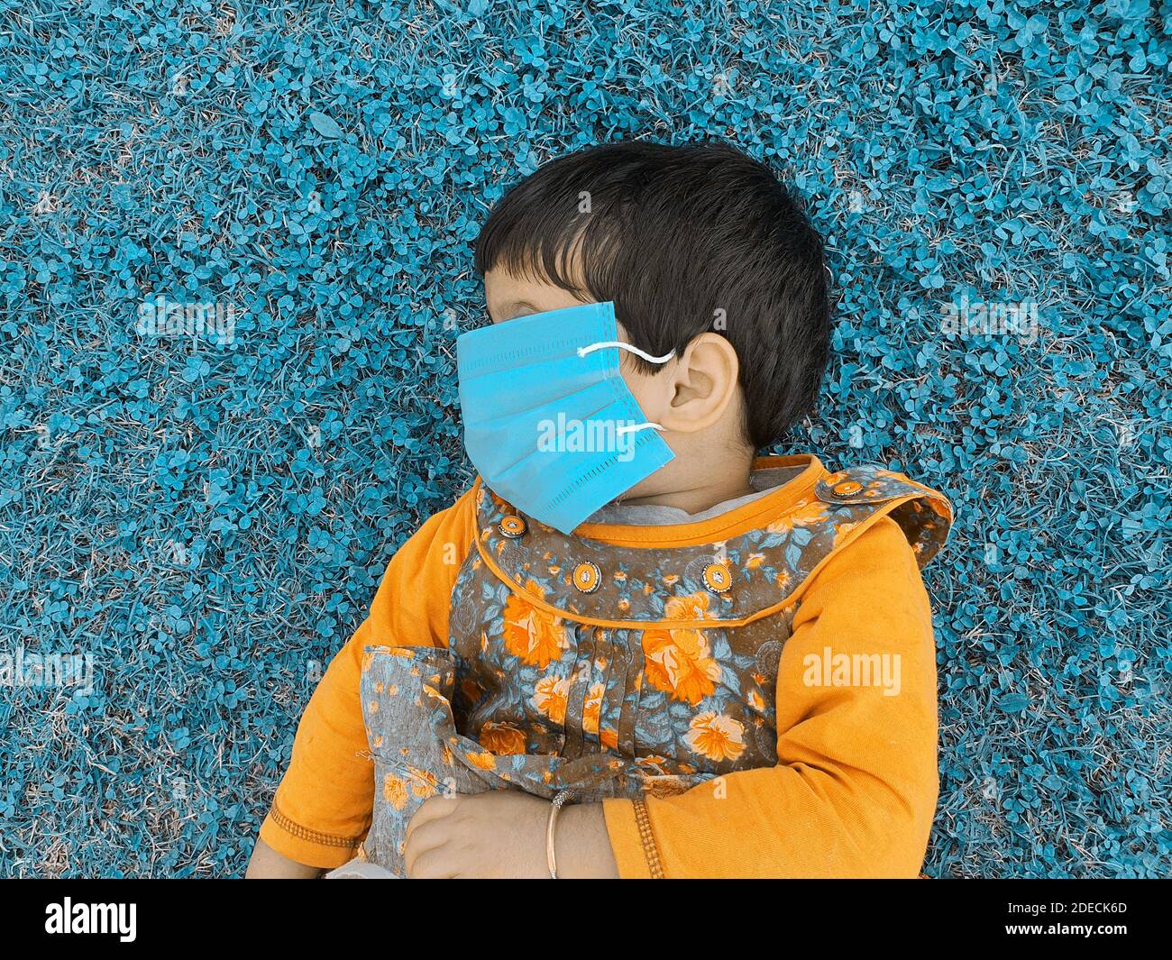 Children masked playing enjoying crying and smiling in park during ...