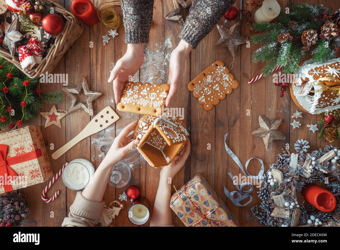 Top view decorating gingerbread xmas hi-res stock photography and ...