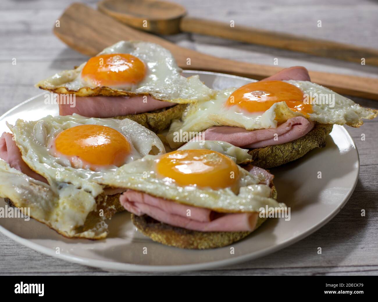 Ham sandwich plate isolated from above hi-res stock photography and ...