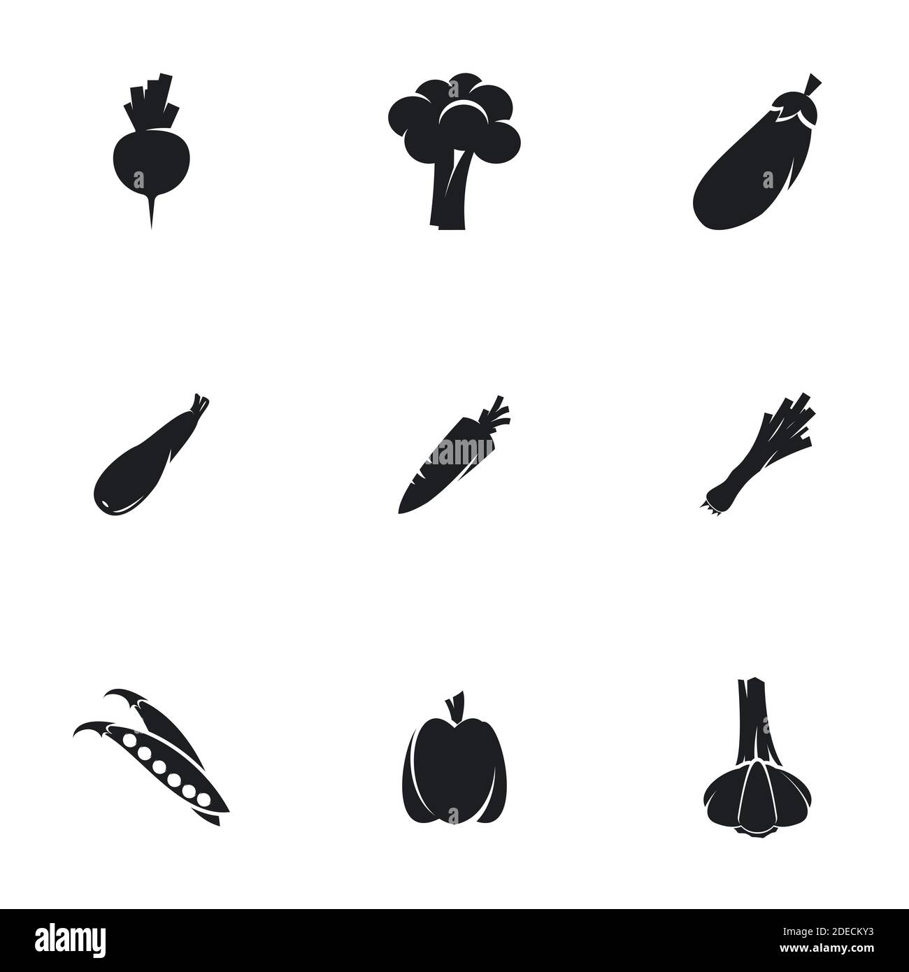 Icons for theme Vegetables. White background Stock Vector Image & Art ...