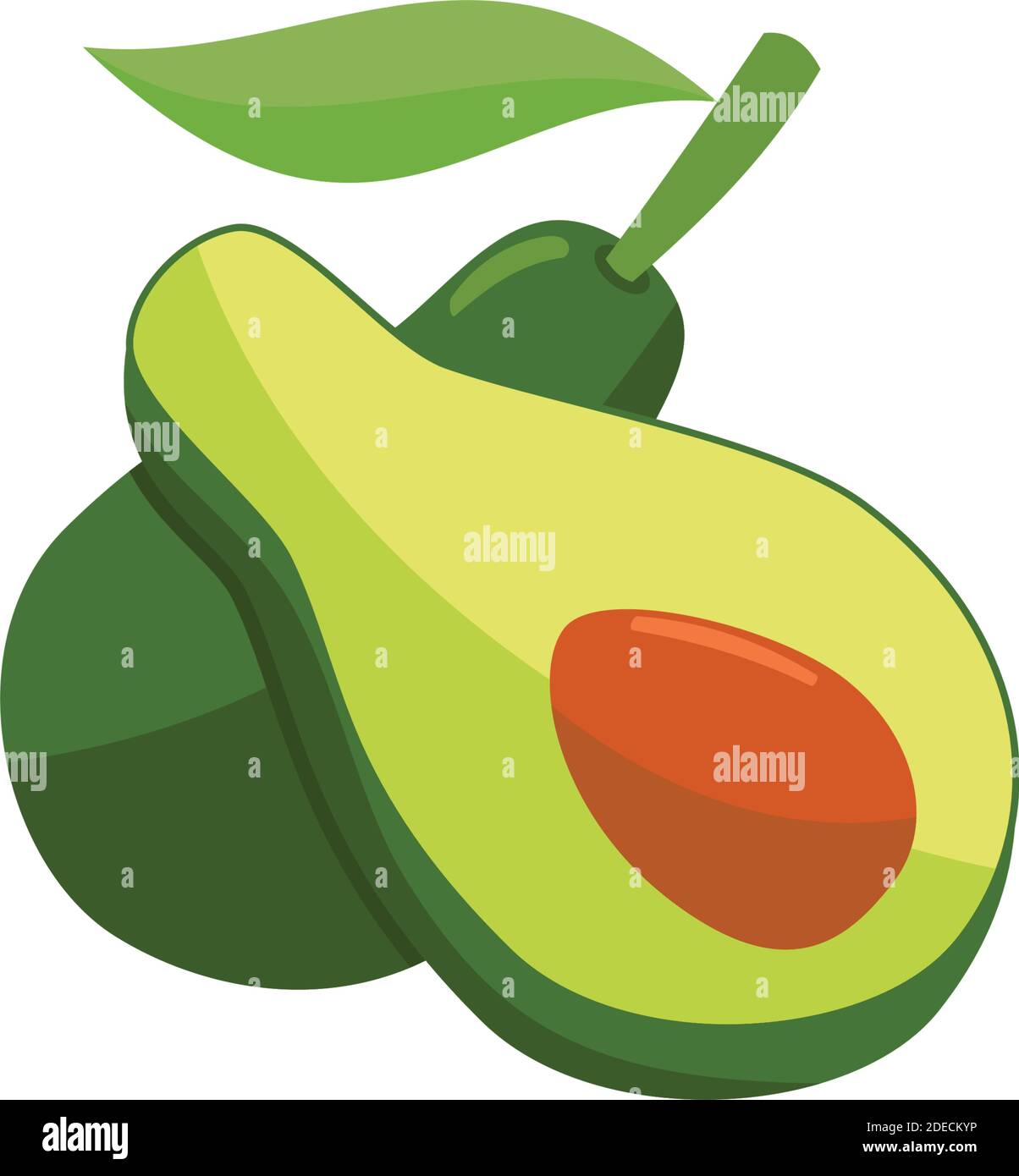 Avocado Flat Design Fruit Illustration Sign Stock Vector Image & Art ...