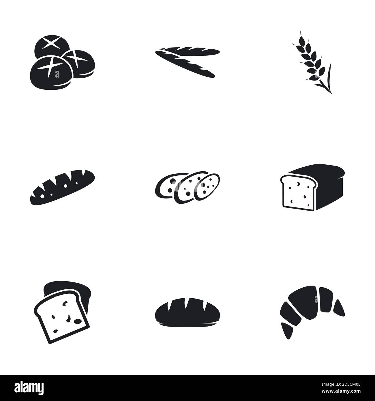 Icons for theme Bread. White background Stock Vector Image & Art - Alamy