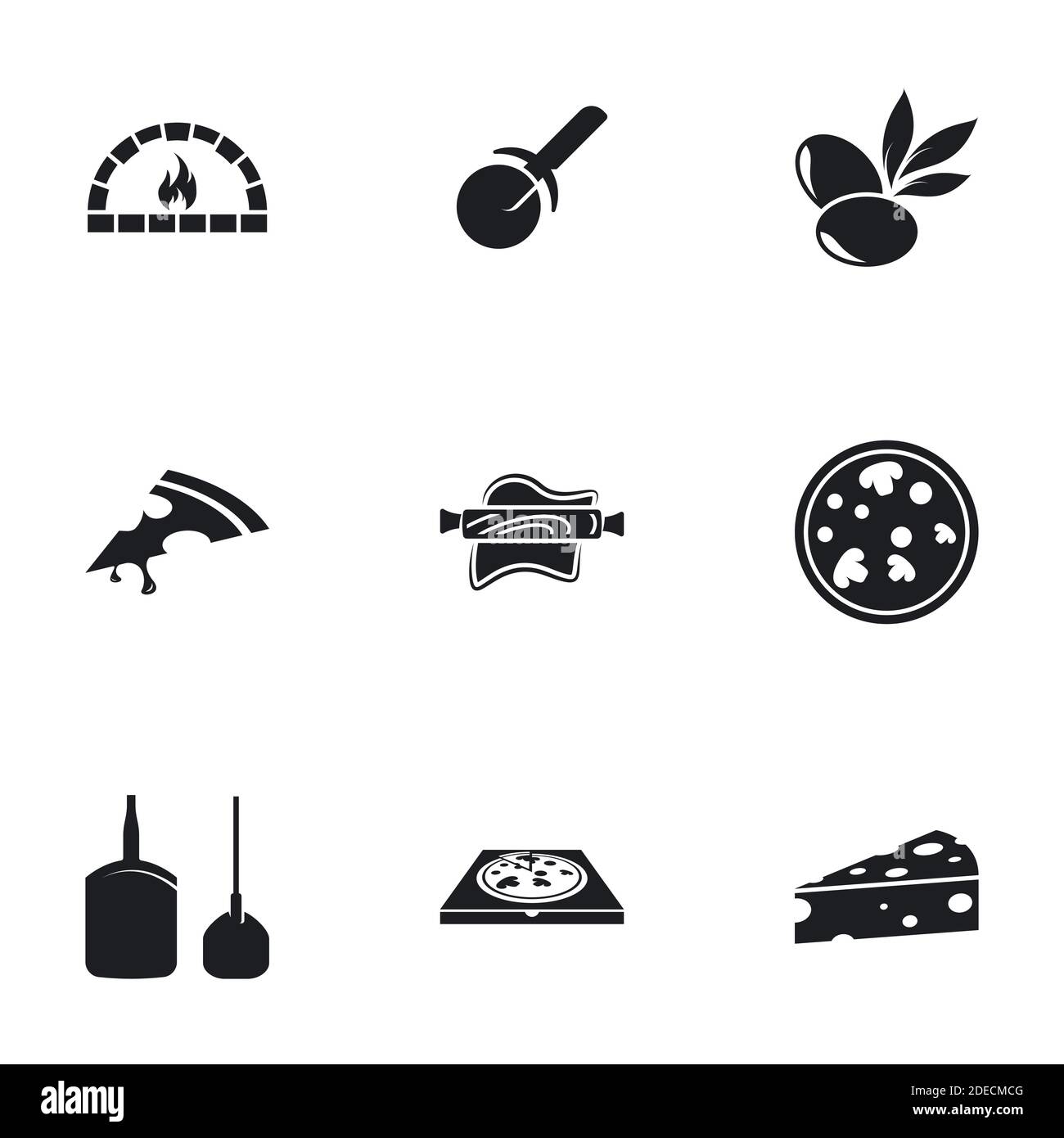 Icons for theme Pizza. White background Stock Vector Image & Art - Alamy