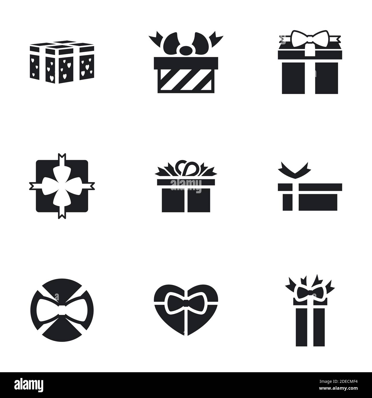 Icons for theme gift, vector, icon, set. White background Stock Vector ...