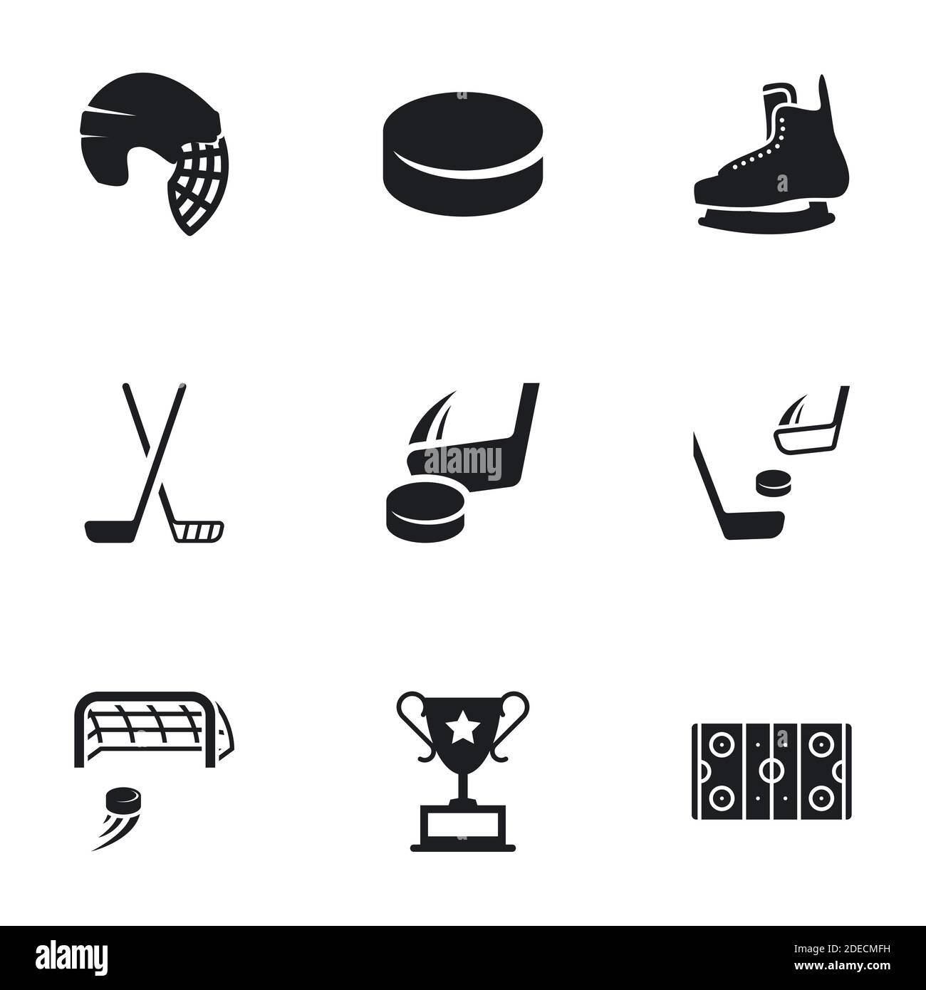 Icons for theme hockey, vector, icon, set. White background Stock ...